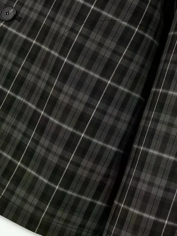 STUDIO TOMBOY Tartan Check-pattern Corduroy-collar Jacket