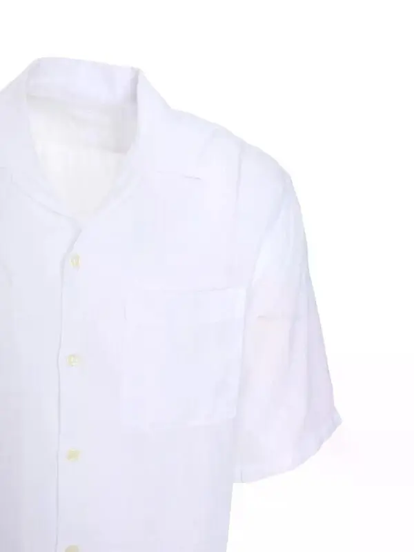 120% Lino Short-sleeve Linen Shirt - White