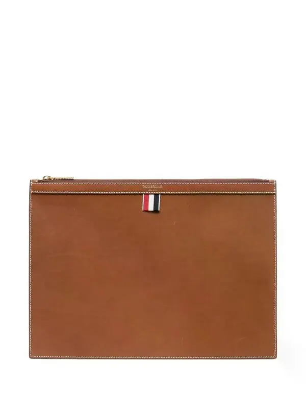 Thom Browne 4-bar Tab Document Holder - Brown