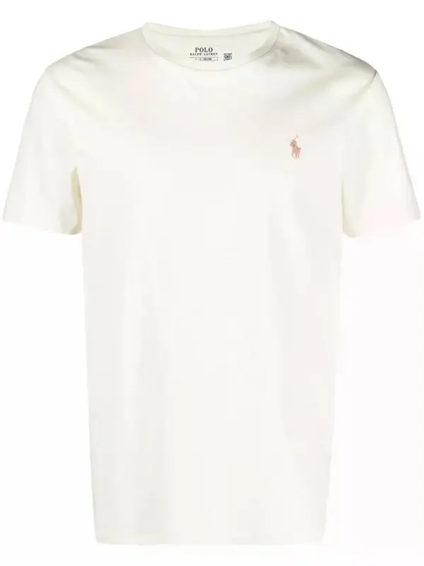 Polo Ralph Lauren Polo Pony-embroidered Cotton T-shirt - Neutrals