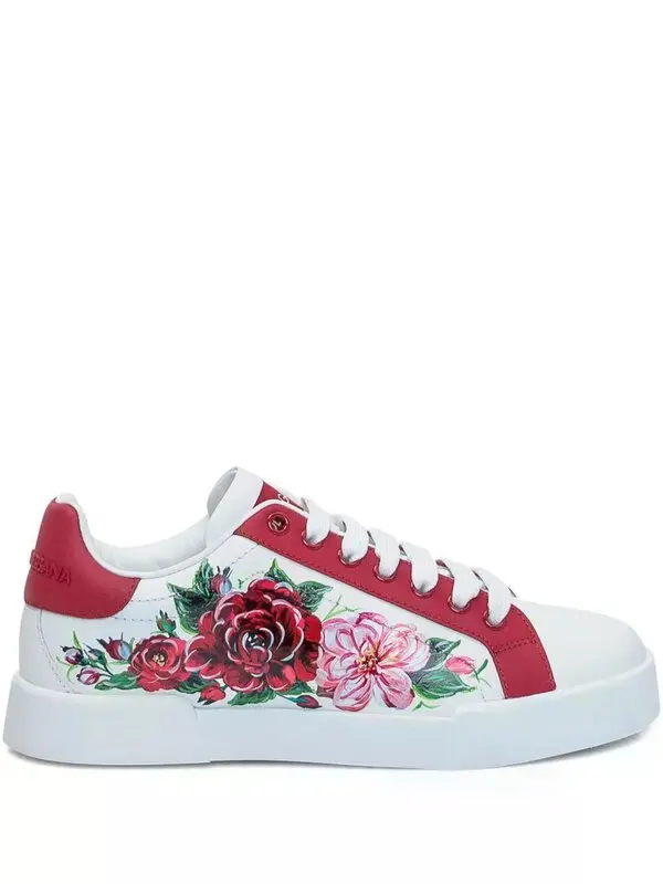 Dolce & Gabbana Floral-print Sneakers - Red