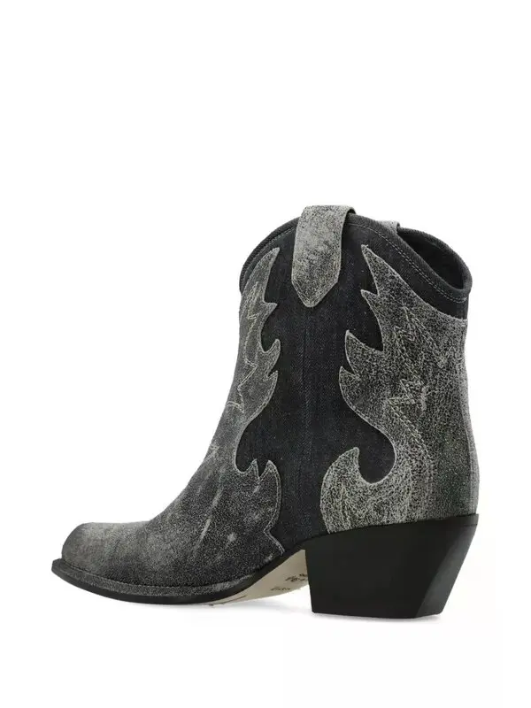 VIC MATIE Leather Block Heel Boots