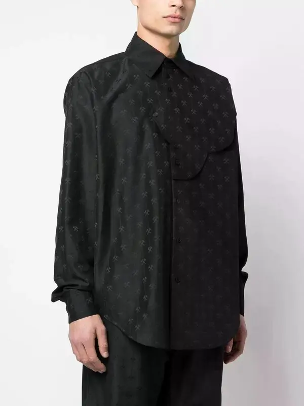 GMBH Hammer-jacquard Button-up Shirt