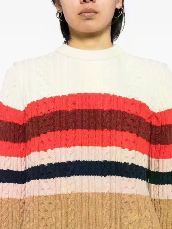 Maison Kitsuné Striped Cable Jumper