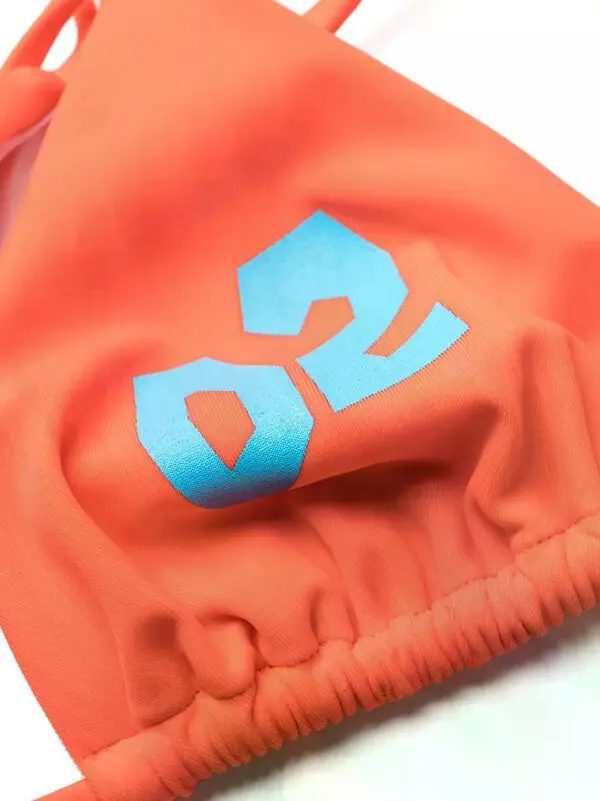 Dsquared2 Logo Print Triangle Bikini Top
