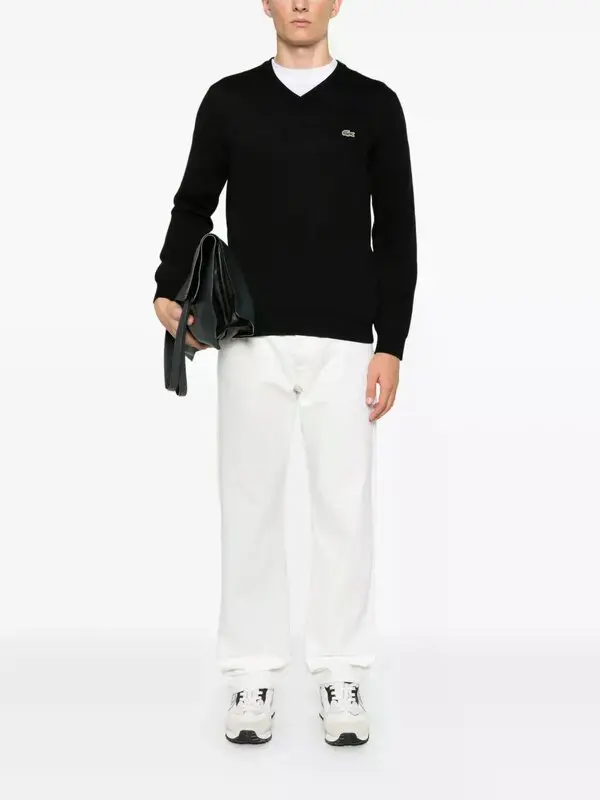 Lacoste V-neck Wool Blend Sweater