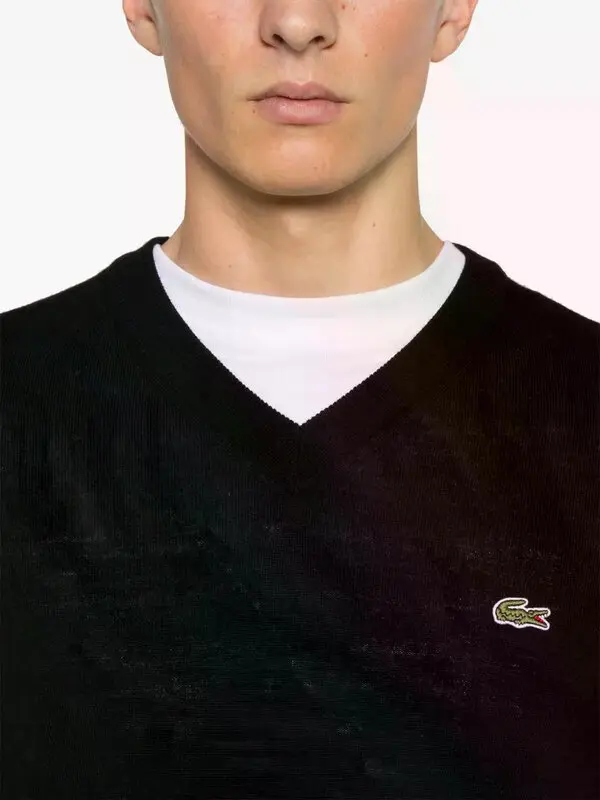 Lacoste V-neck Wool Blend Sweater