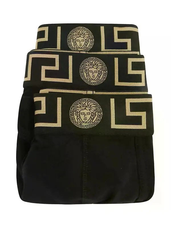 Versace Greca Medusa Head Three-piece Briefs Set - Black