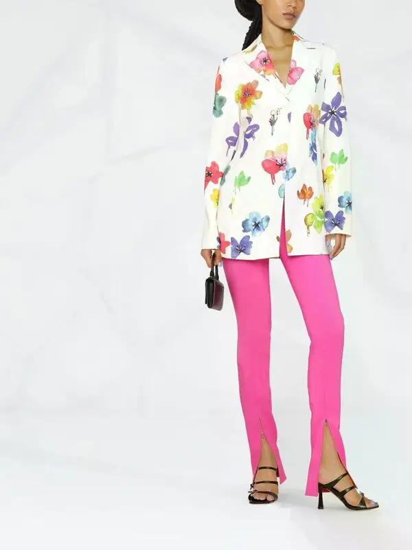 Off-White Floral-print Single-breasted Blazer