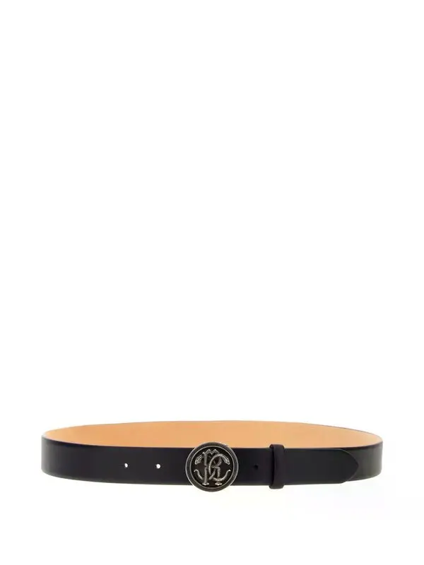 Roberto Cavalli Logo-buckle Leather Belt - Black