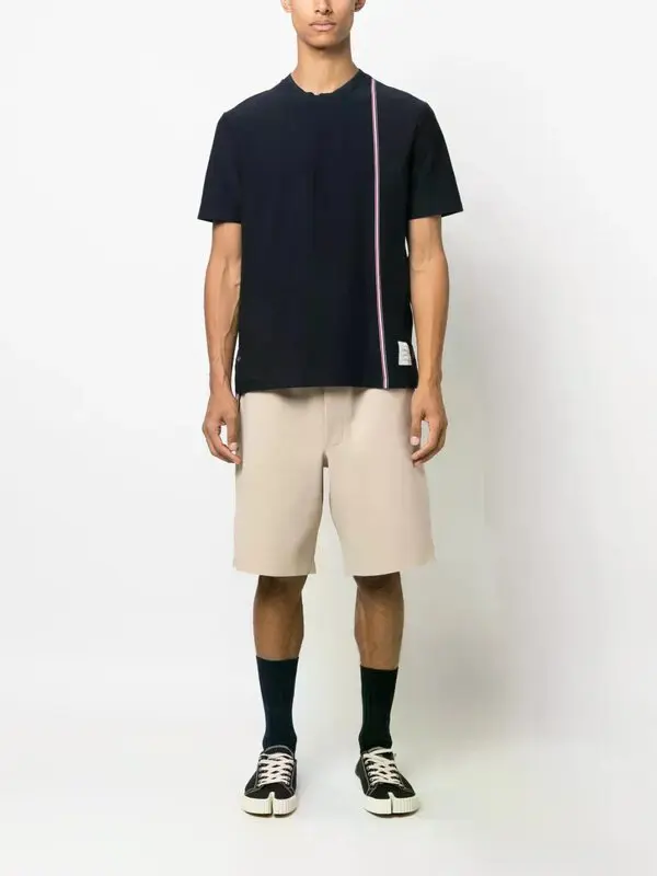 Thom Browne Rwb Stripe Cotton T-shirt - Blue