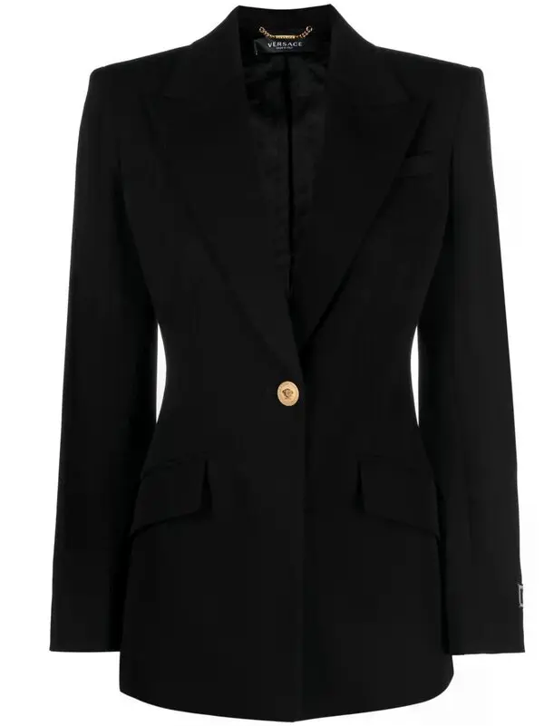 Versace Single-breasted Wool Blazer - Black