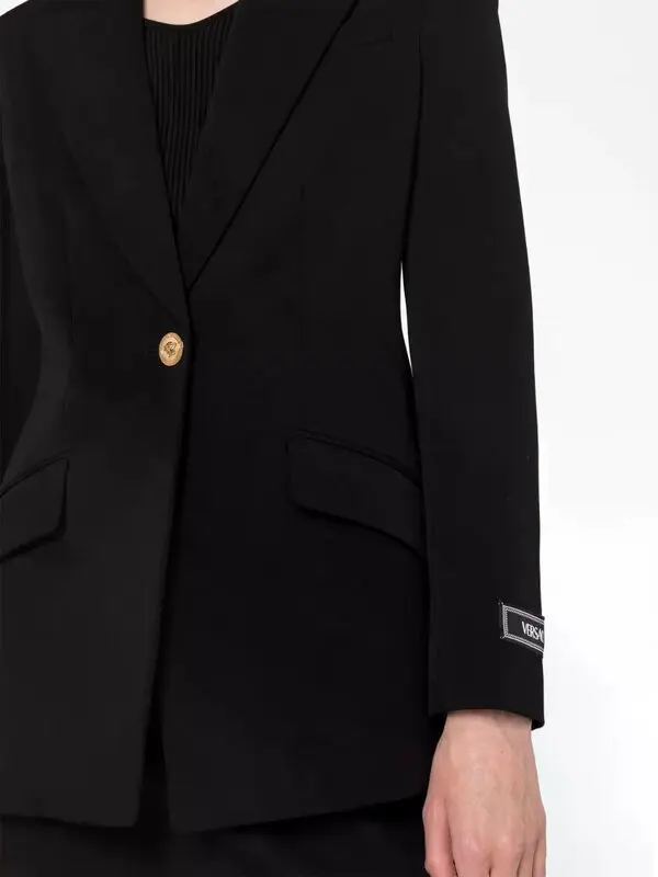 Versace Single-breasted Wool Blazer - Black