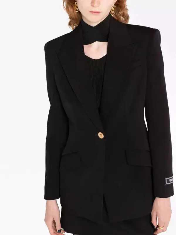 Versace Single-breasted Wool Blazer - Black