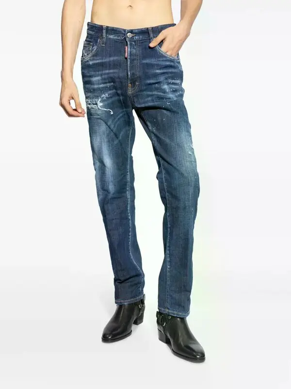 Dsquared2 Distressed Straight-leg Jeans