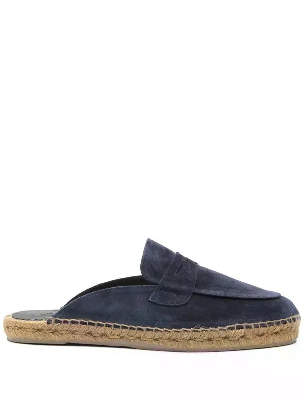 CastaÑer Suede Mules With Penny Slot Detail