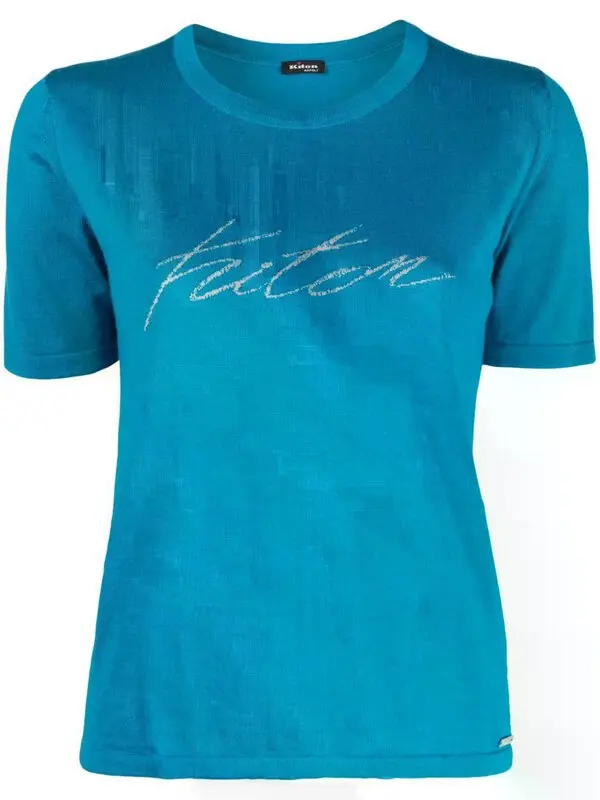 Kiton Jacquard-logo Fine-knit T-shirt