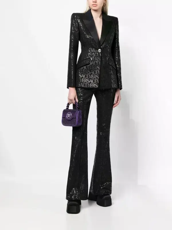 Versace Allover Flared Trousers