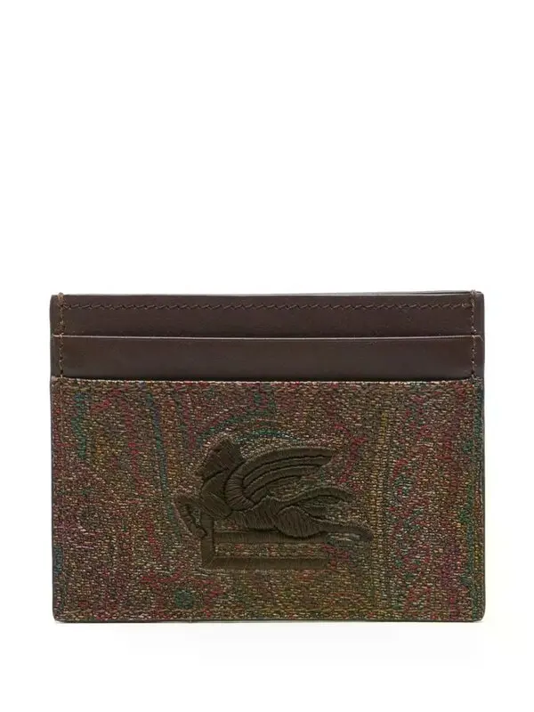 Etro Pegaso-embroidered Cardholder - Brown