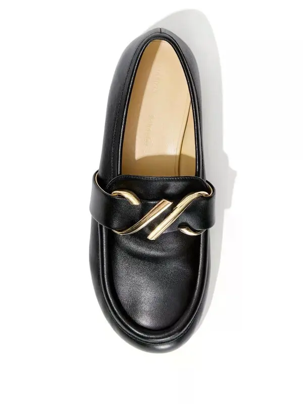 Proenza Schouler Monogram-plaque Leather Loafers