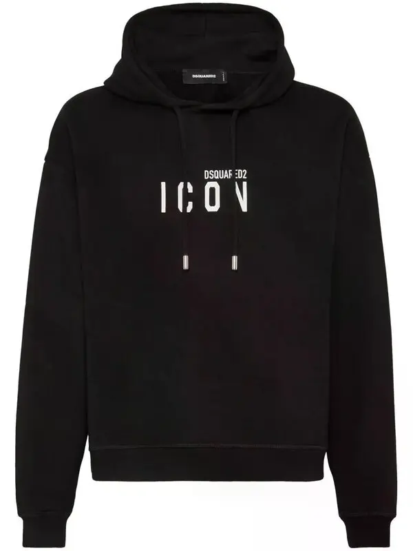 Dsquared2 Icon-print Drawstring Hoodie - Black