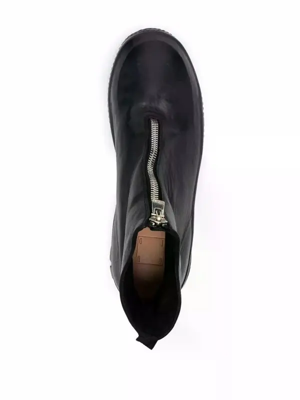 Guidi Zipped Leather Ankle Boots