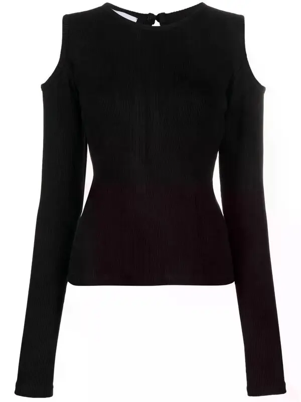 IOANA CIOLACU Fine-ribbed Cold-shoulder Top