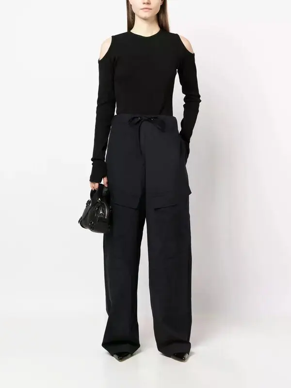 IOANA CIOLACU Fine-ribbed Cold-shoulder Top