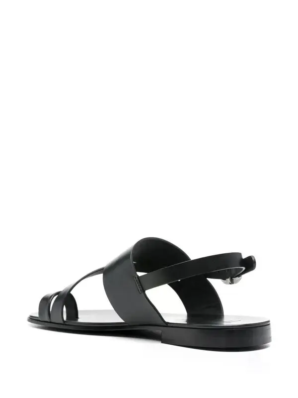 GIUSEPPE ZANOTTI Hezra Toe-loop Leather Sandals - Black