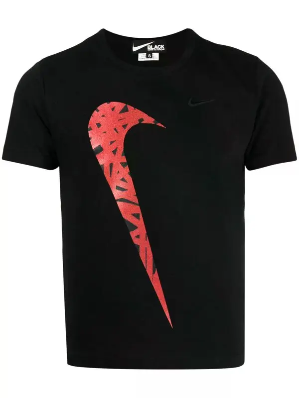 Comme Des Garçons X Nike Logo-print Cotton T-shirt - Black