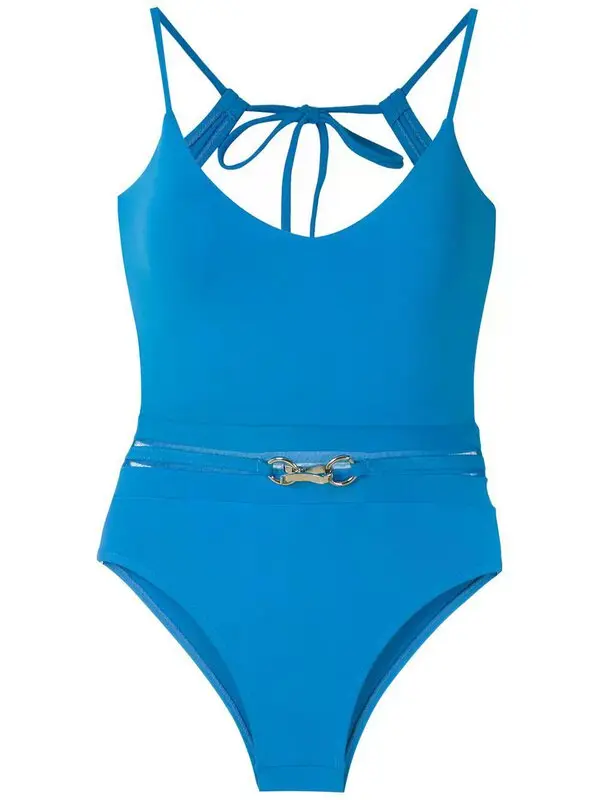 AMIR SLAMA Metallic Embellishment Swimsuit - Blue