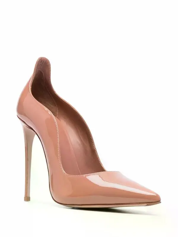 LE SILLA Wave-edge Patent Leather Pumps - Neutrals