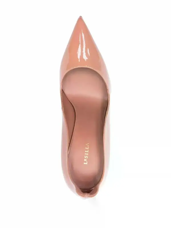 LE SILLA Wave-edge Patent Leather Pumps - Neutrals
