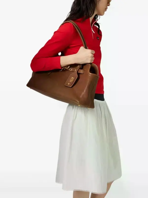 Miu Miu Logo Detail Midi Skirt