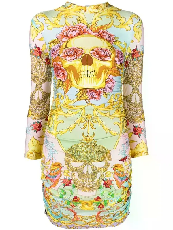 Philipp Plein Baroque Printed Minidress - Green