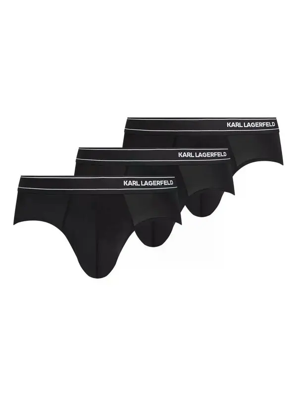 Karl Lagerfeld Logo-waistband Briefs - Black