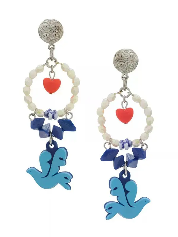 AMIR SLAMA Dove Of Peace Dangle Earrings - Blue