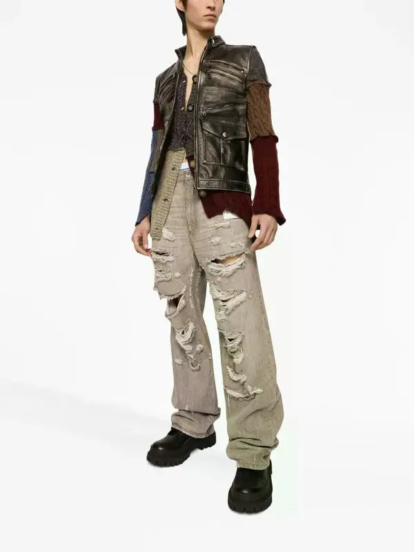 Dolce & Gabbana Patchwork Distressed Cardigan