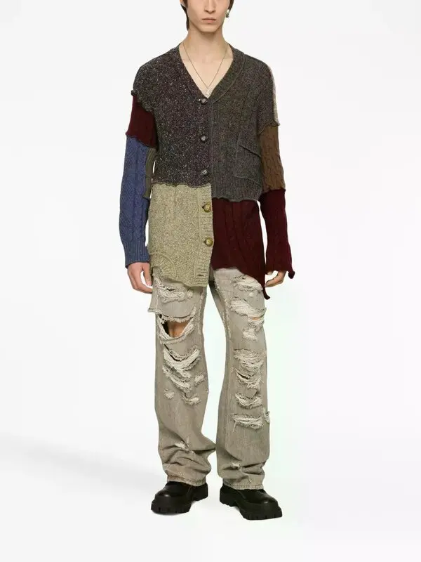 Dolce & Gabbana Patchwork Distressed Cardigan