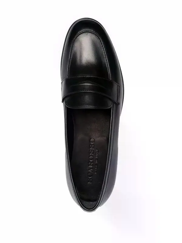 SCAROSSO Monica Leather Loafers - Black