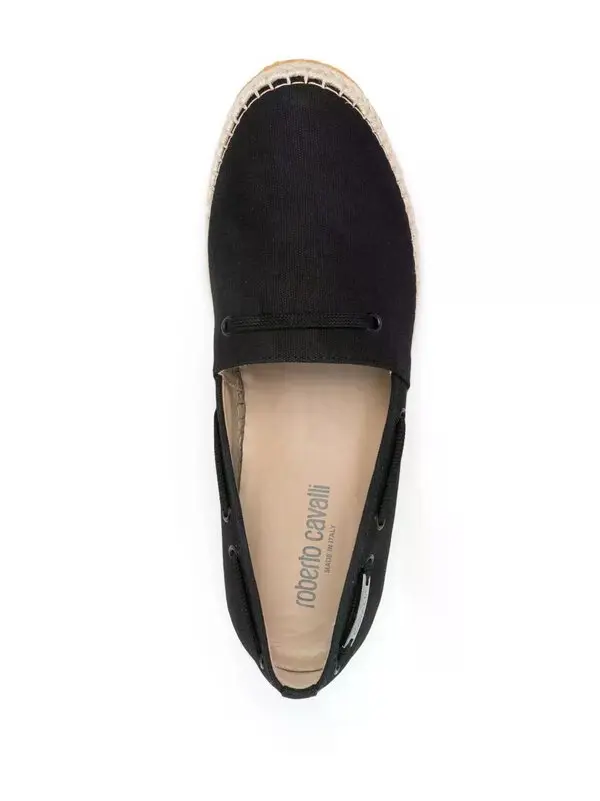 Roberto Cavalli Logo-plaque Flat Espadrilles - Black