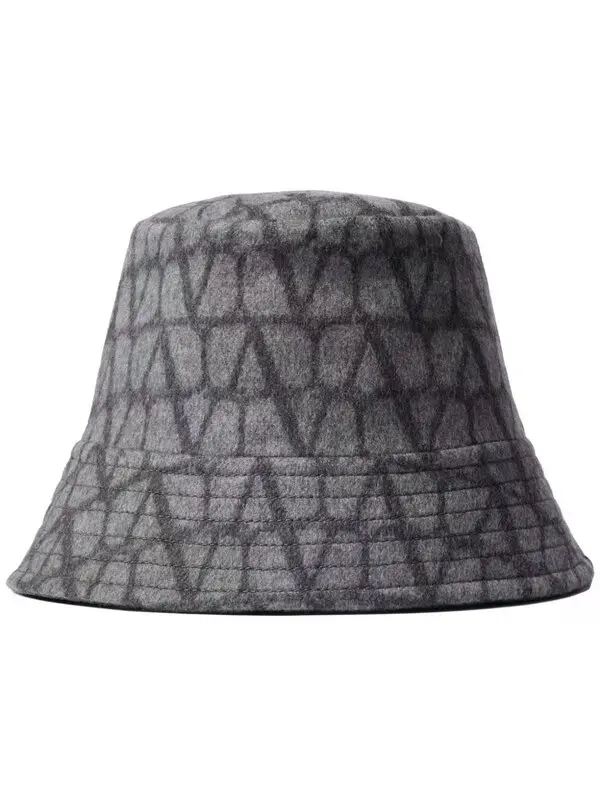Valentino Garavani Toile Iconographe Bucket Hat - Grey