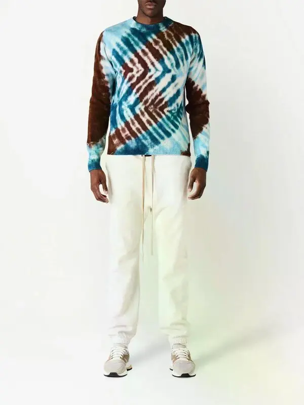 THE ELDER STATESMAN Zigzag Intarsia Knit Jumper