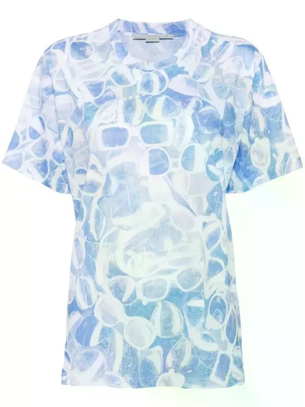 Stella McCartney Sunglasses-print T-shirt - Blue