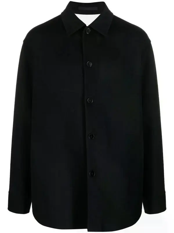 JIL SANDER Long-sleeve Cashmere Shirt Jacket - Blue