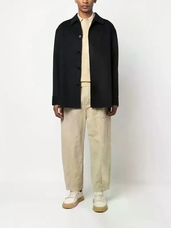 JIL SANDER Long-sleeve Cashmere Shirt Jacket - Blue