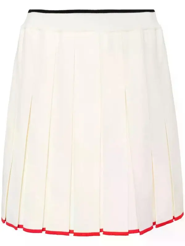 Thom Browne Pleated Knitted Mini Skirt - Neutrals