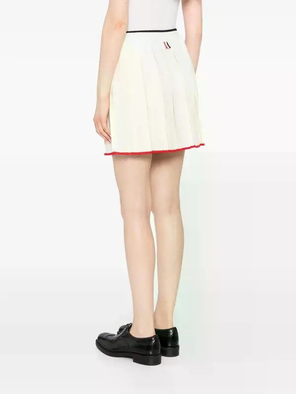 Thom Browne Pleated Knitted Mini Skirt - Neutrals