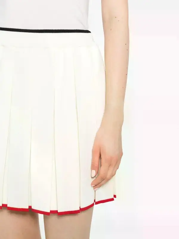 Thom Browne Pleated Knitted Mini Skirt - Neutrals