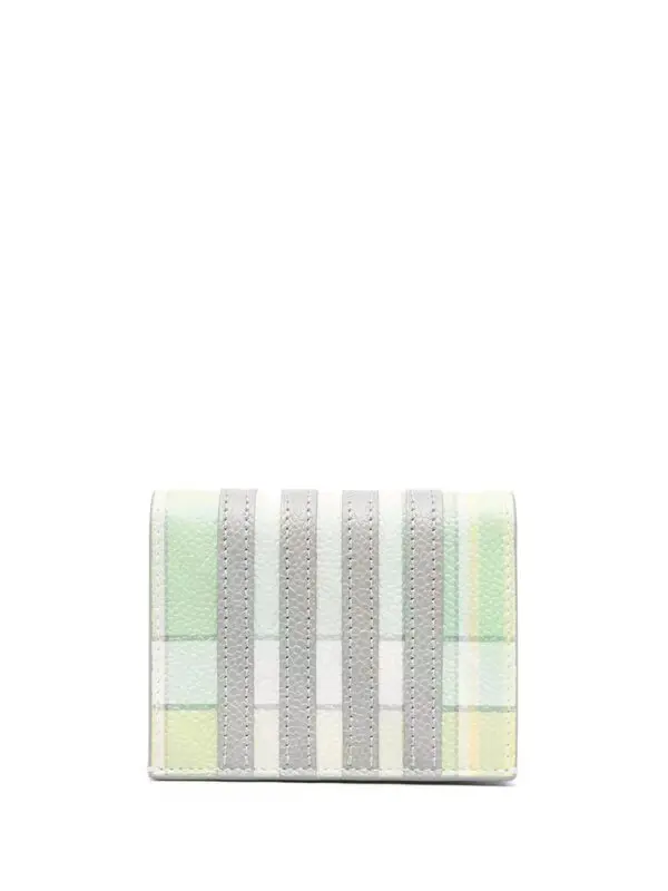 Thom Browne Check-print Bifold Wallet - Green